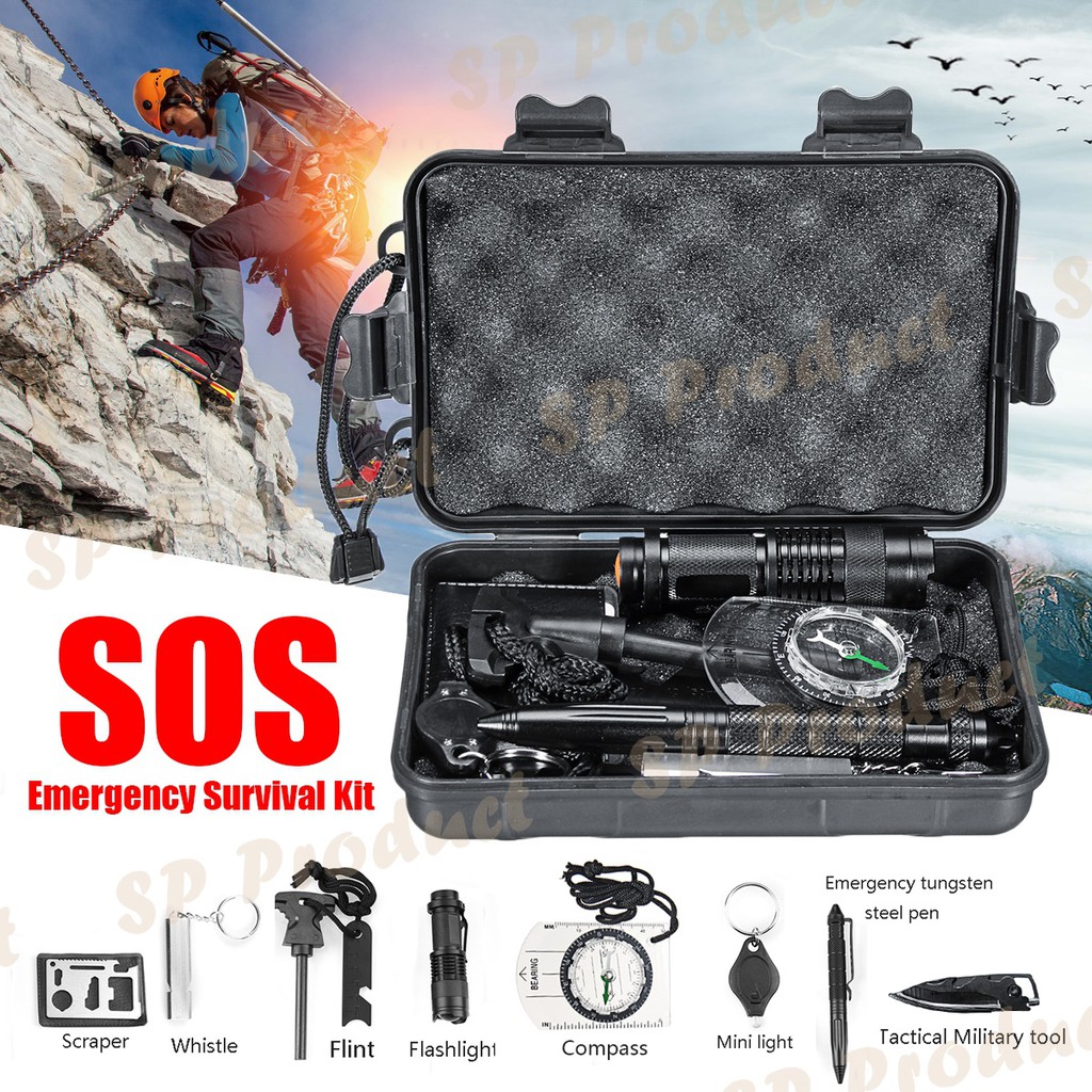 SOS Survival Kit ชุดอุปกรณ์ฉุกเฉินเดินป่า 10 in 1 | Shopee Thailand