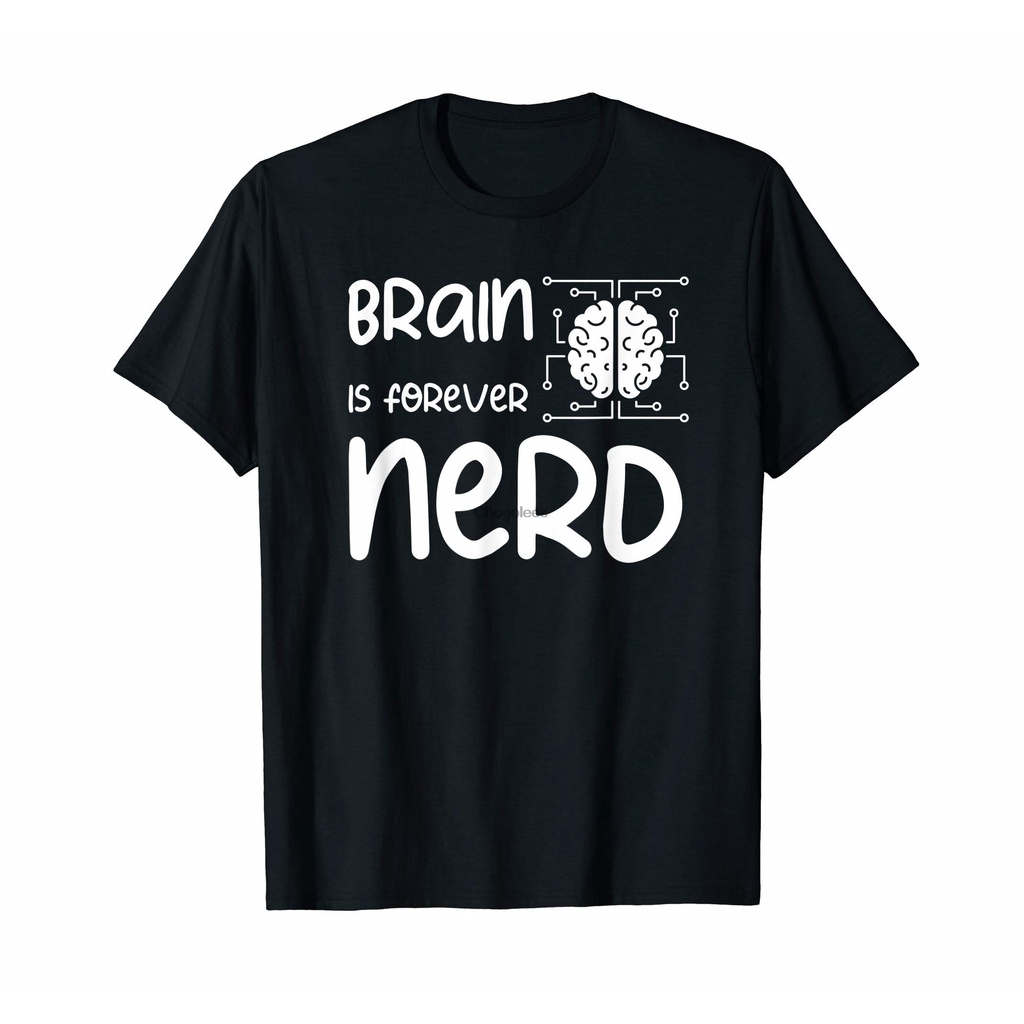 เสื้อยืดสีขาวเสื้อยืด คอกลม พิมพ์ลาย Nerd Pharrell Brain Is Forever ...