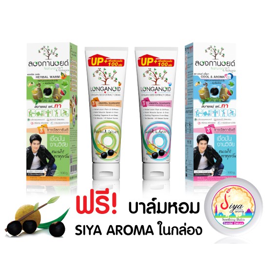 Longanoid Herbal Warm / Cool & Aroma 100g แถมฟรีบาล์มหอม 10g | Shopee ...