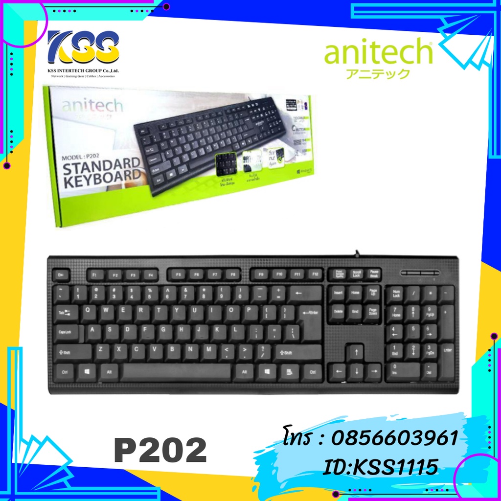 ANITECH KEYBOARD P202 USB Standard (EN/TH) | Shopee Thailand