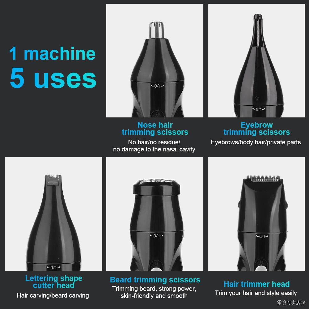 ♂Nasal Hair Apparatus 4 IN 1 Electric Ear Nose Trimmer Hair Removal ...