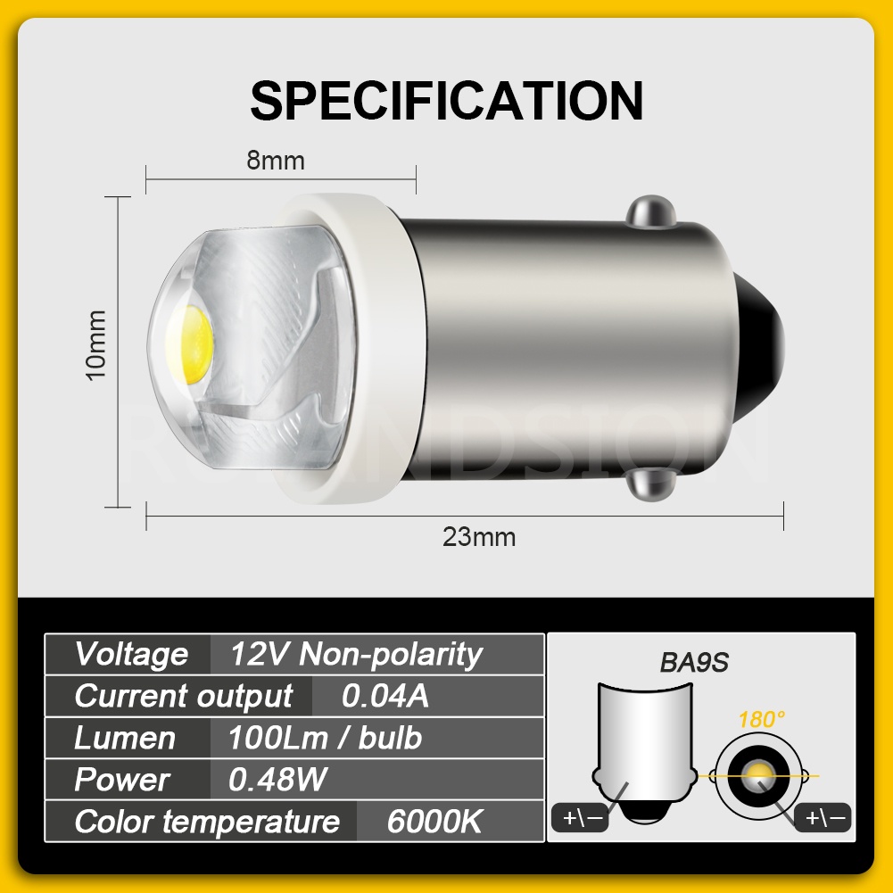 Ruiandsion รถ BA9S T4W BAX9S BAY9S 6V 12V LED ภายในรถโดมหลอดไฟป ้ าย ...