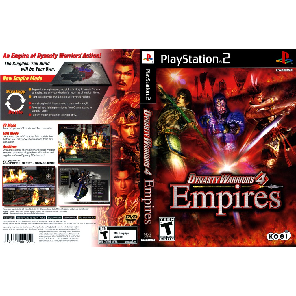 แผ่นเกมส์ PS2 (รับประกัน) Dynasty Warriors 4 - Empires (USA) | Shopee ...