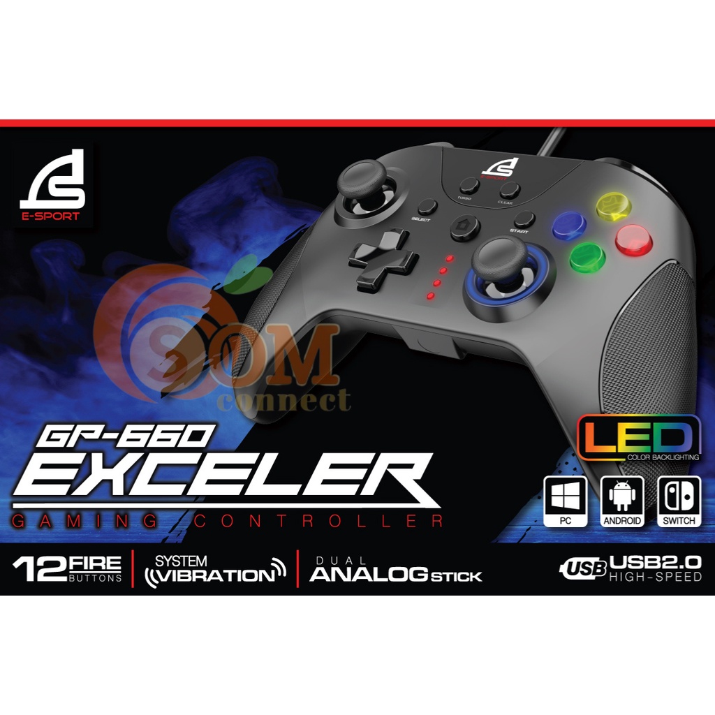 (GP-660) JOYSTICK (อุปกรณ์ช่วยในเกม) SIGNO ไฟLED ควบคุมอย่างอิสระ ...