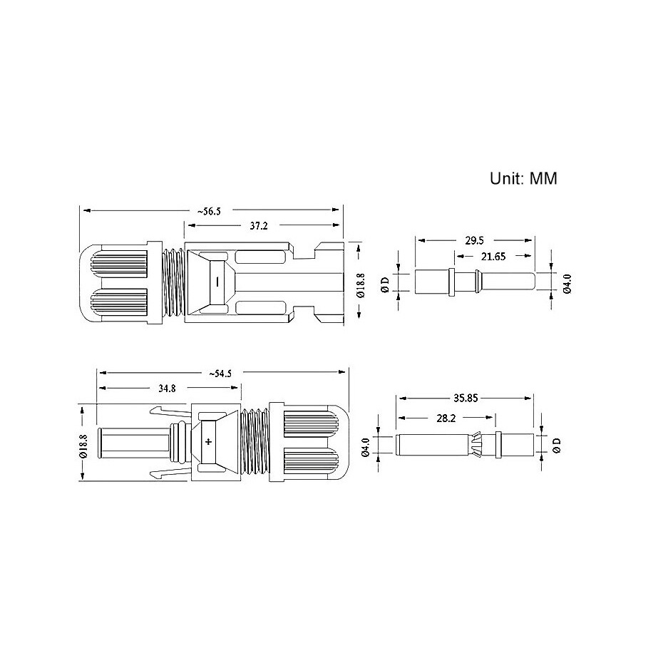 30A/45A/60A/80A MC4 connector ชายและหญิงปลั๊ก 1000V DC 1500V พลังงานแสง ...