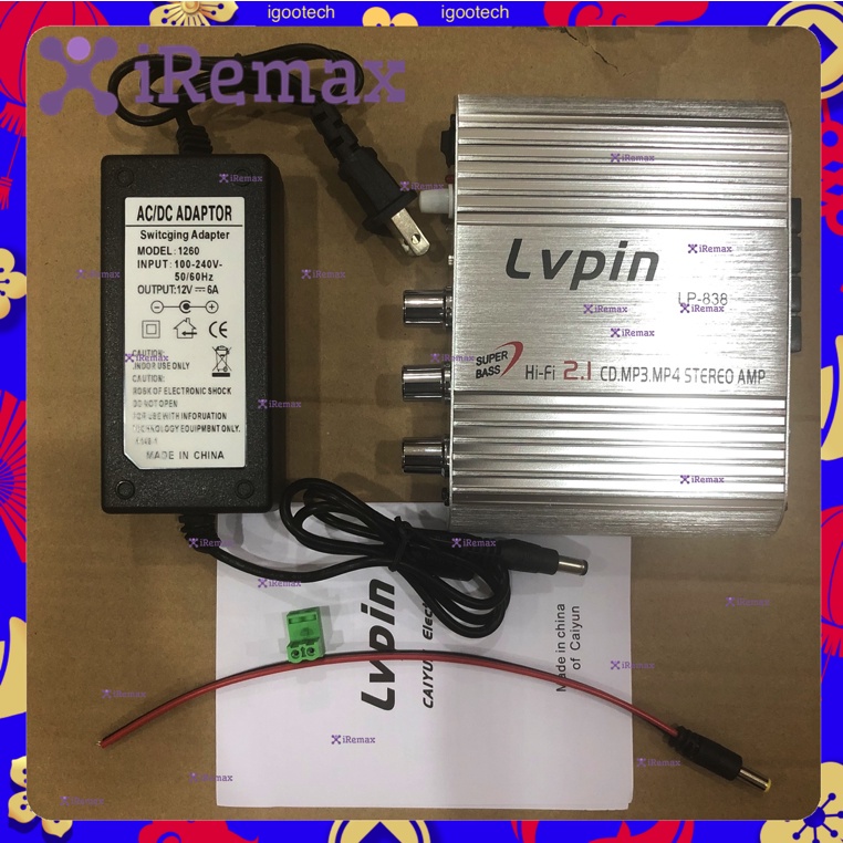 iRemax แอมป์จิ๋ว เครื่องขยายเสียง แยกซับอิสระ พร้อมอะแดปเตอร์ 12V 6A ...