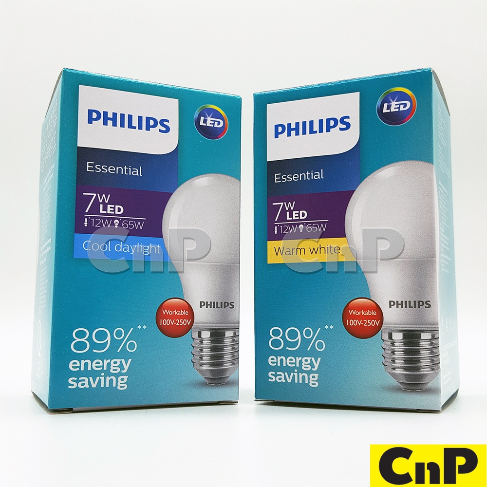 PHILIPS หลอดไฟ LED Bulb 7W ฟิลิปส์ รุ่น Essential | Shopee Thailand