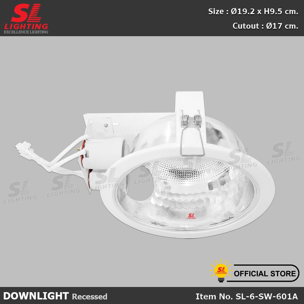 SL LIGHTING | Recessed Downlight โคมไฟดาวน์ไลท์ฝังฝ้า ขั้วE27 รุ่น SL-6 ...