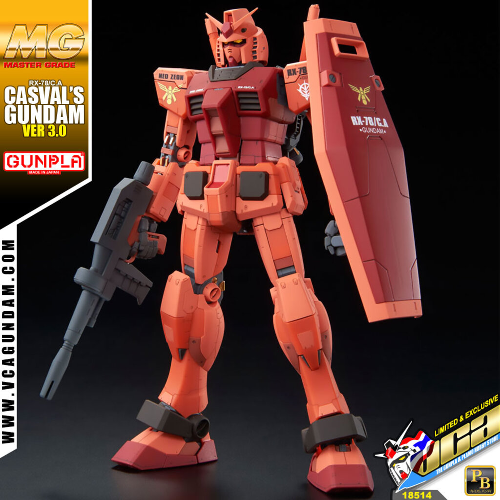 BANDAI GUNPLA MASTER GRADE (MG) 1/100 RX-78/C.A CASVAL'S GUNDAM VER 3.0 ...