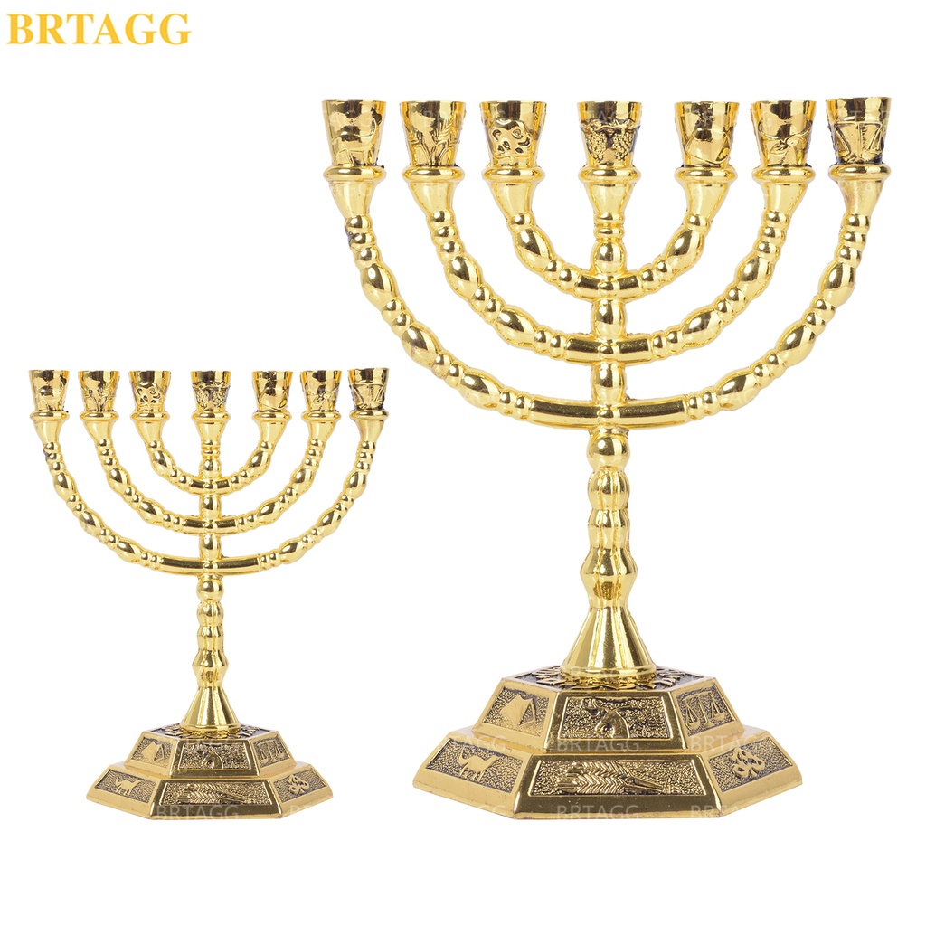 Brtagg เชิงเทียน 12 ชนเผ่า อิสราเอล Menorah Temple of Jerusalem 7 ...