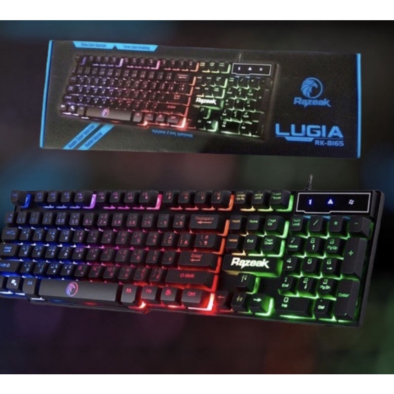 Razeak Backlighted Gaming keyboard รุ่น RK-8165 ไฟ LEDแสดงไฟรูปแบบ ...