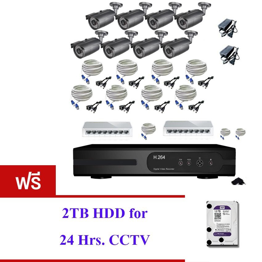 i-view HD กล้องวงจรปิด D.I.Y. ชุดที่ 22 IP Camera 1.3 MegaPixel960P (8 ...