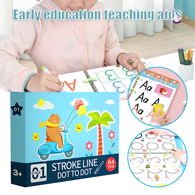 Magical Tracing Workbook Kids's Preschool Educational Toys Erasable ...