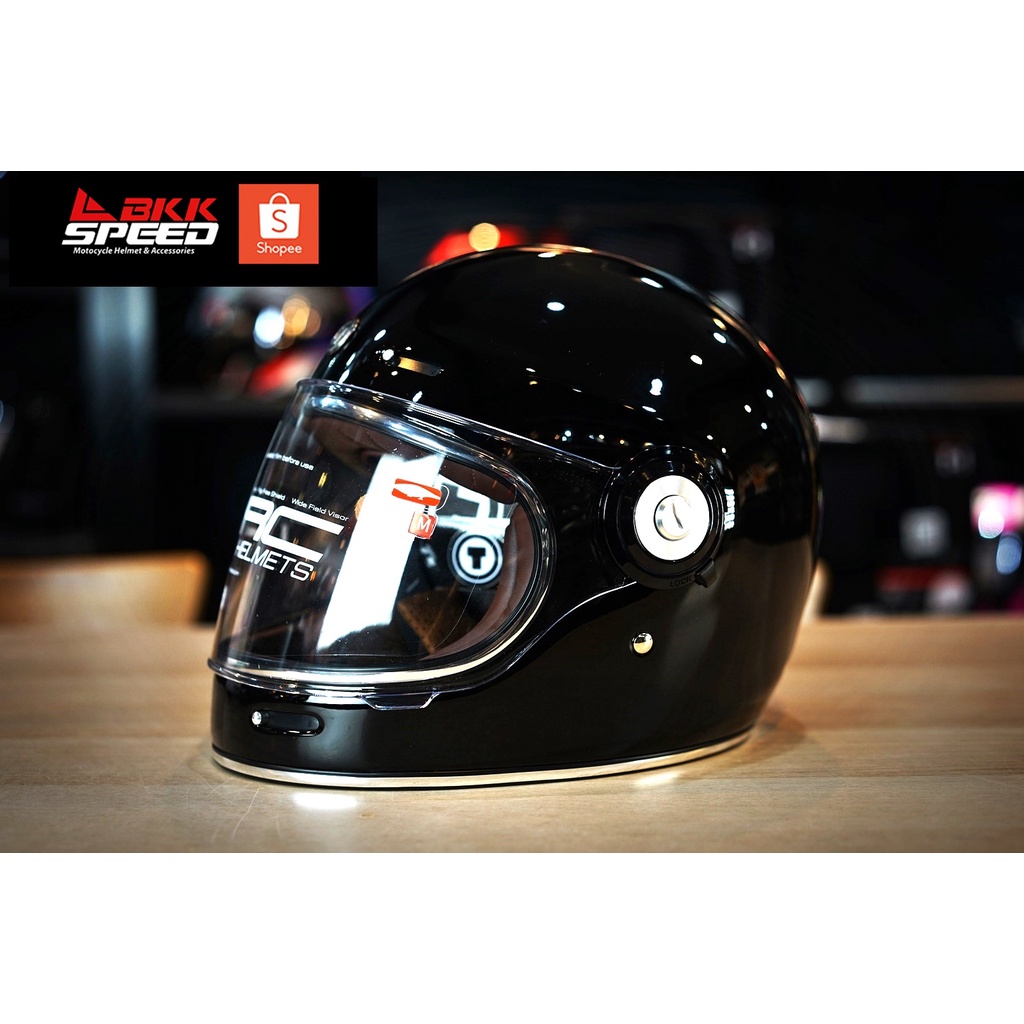 TORC T1 Glossy Black หมวกกันน็อคเต็มใบ ทรงคลาสสิค | Shopee Thailand