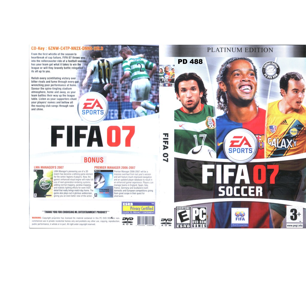 แผ่น DVD เกม PC FIFA 2007 (แอคชั่น) - 1 แผ่น | Shopee Thailand