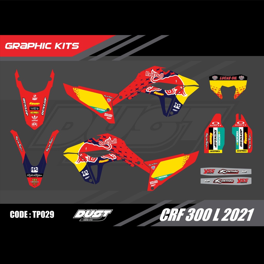 สติ๊กเกอร์วิบาก Honda CRF 300L 2021 ทั้งคัน Graphic kit สติ๊กเกอร์ ...