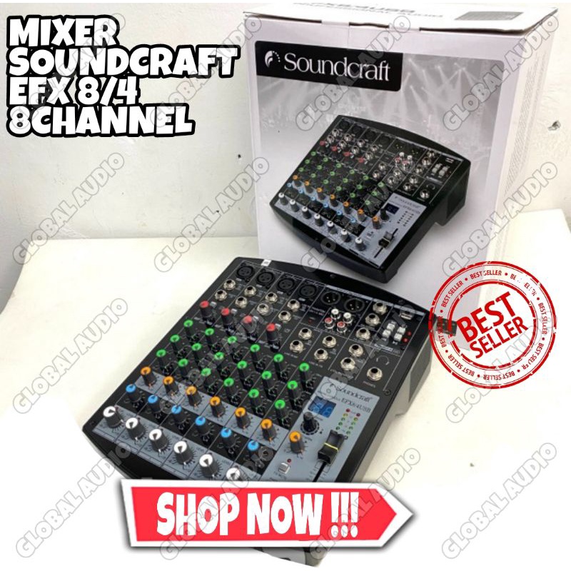 Efx 8/4 SOUNDCRAFT เครื่องมิกเซอร์ USB 8 ช่อง BALCK EFX 8/4 SOUNDCRAFT ...