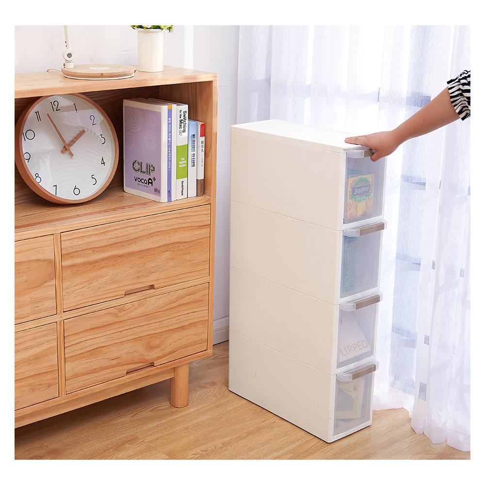 ตู้ลิ้นชักแคบ 4 ชั้น STACKO BENRI 18x47.8x83 ซม. สีขาว ลิ้นชักเก็บของ 4 ...