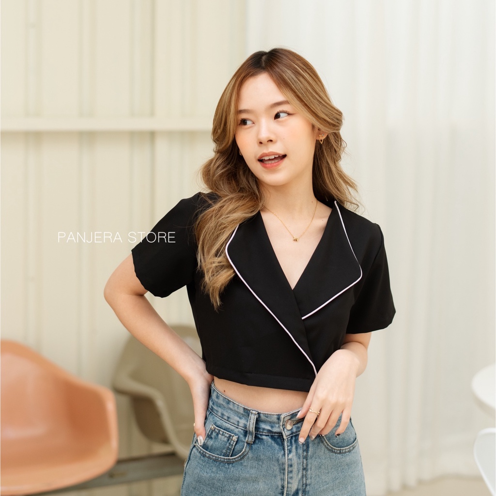 PANJERA "Classy crop" เสื้อครอป | Shopee Thailand