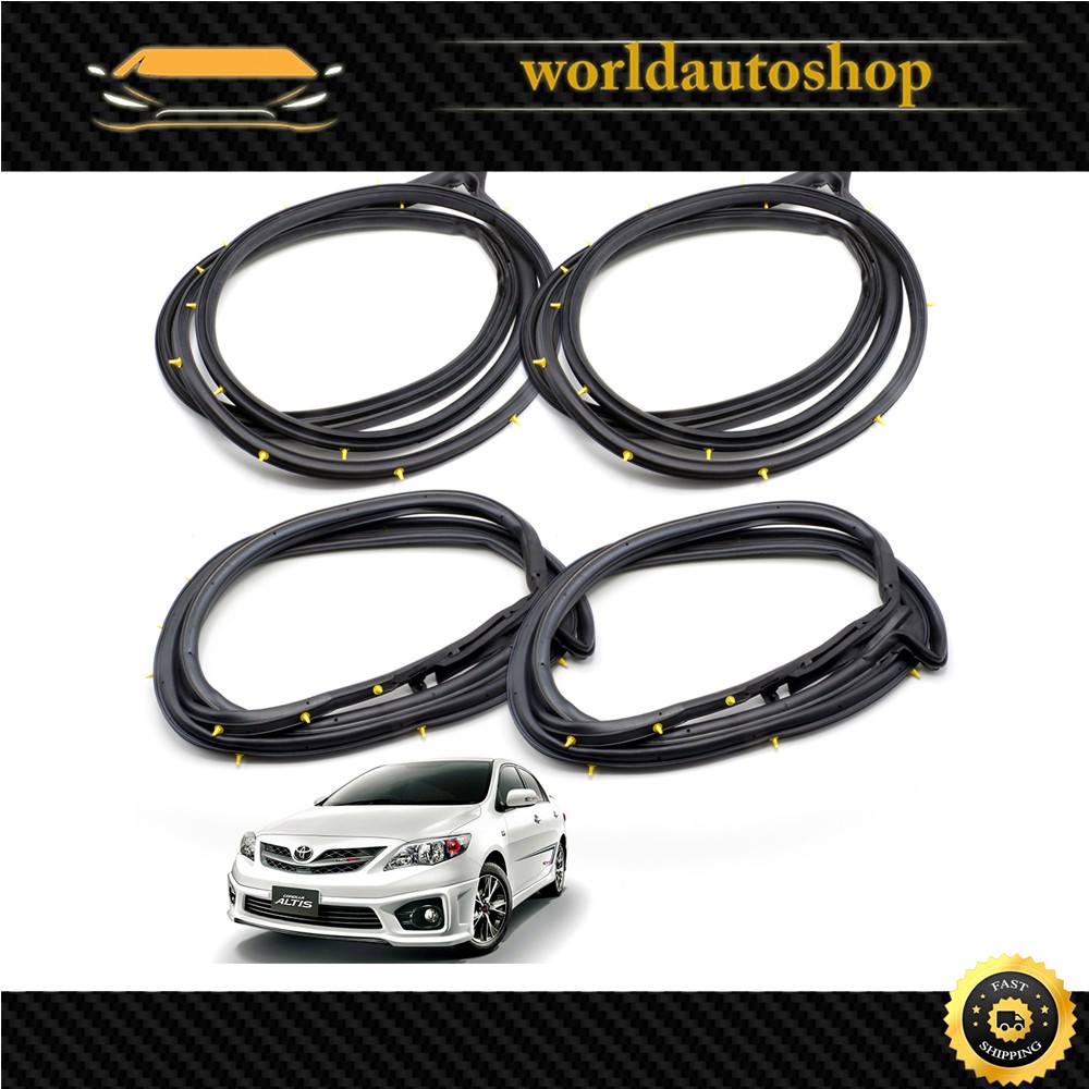 ยางขอบประตู หน้า, หลัง-ซ้าย ขวา สี Black Corolla Altis zze141 Toyota 4 ...