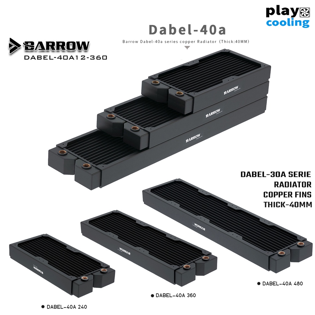 Barrow copper Radiator Dabel-a series 360 40mm (หม้อน้ำทองแดง สำหรับ ...