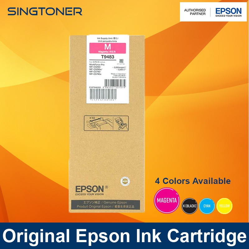 [Original] Epson T948 Black Cyan Magenta Yellow Ink Pack For WFC5290 WFC5790 T9481 T9482 T9483 ...