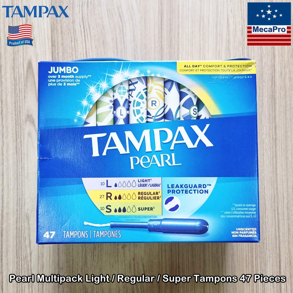 Tampax® Pearl Multipack Light / Regular / Super Tampons 47 Pieces ...