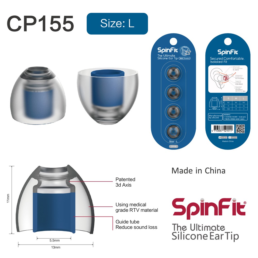 Spinfit CP155 จุกหูฟัง ซิลิโคน สำหรับหูฟัง In-Ear Monitors (IEMs ...