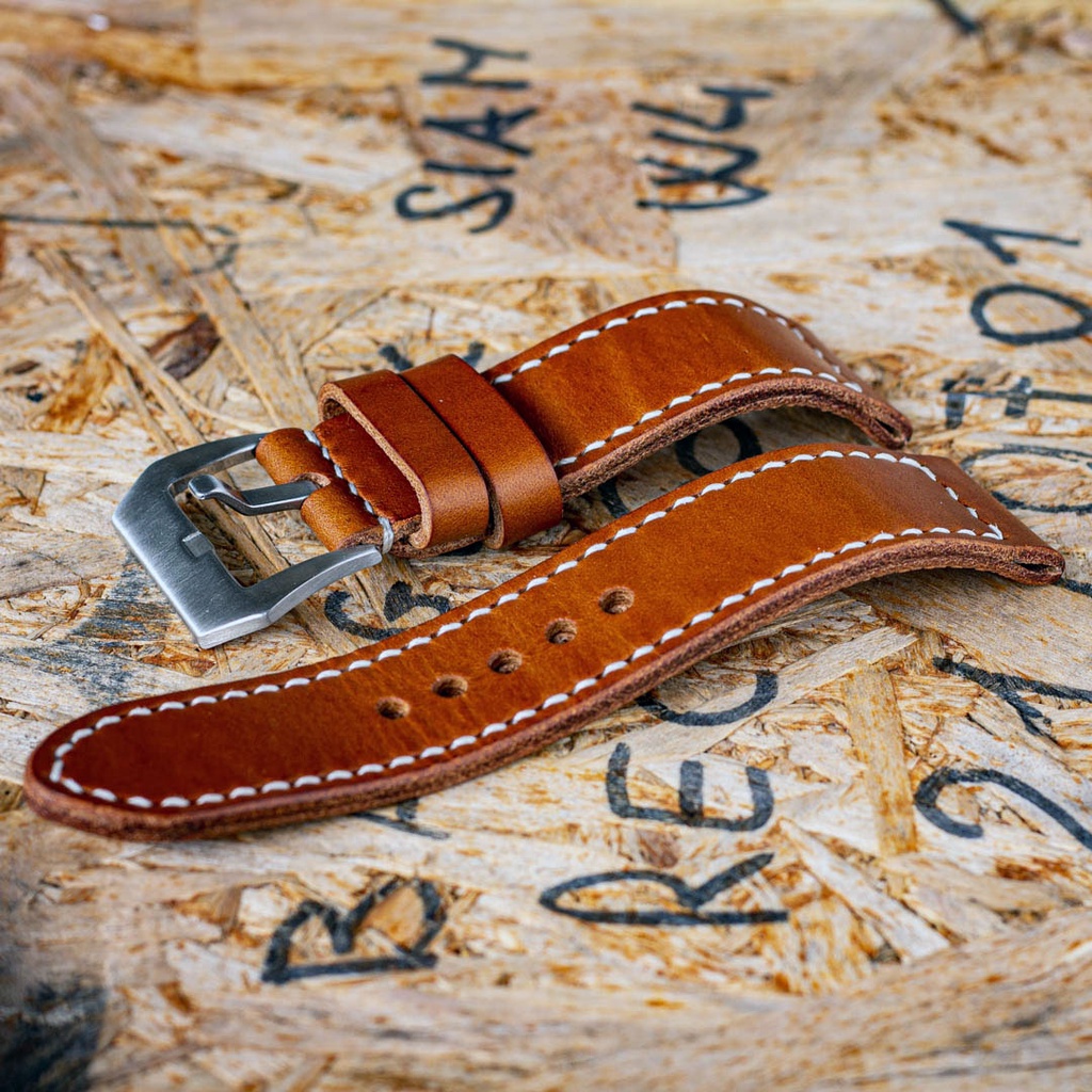 สายนาฬิกาหนังแท้ งานแฮนด์เมด Straight Leather Watch Strap And Watchband