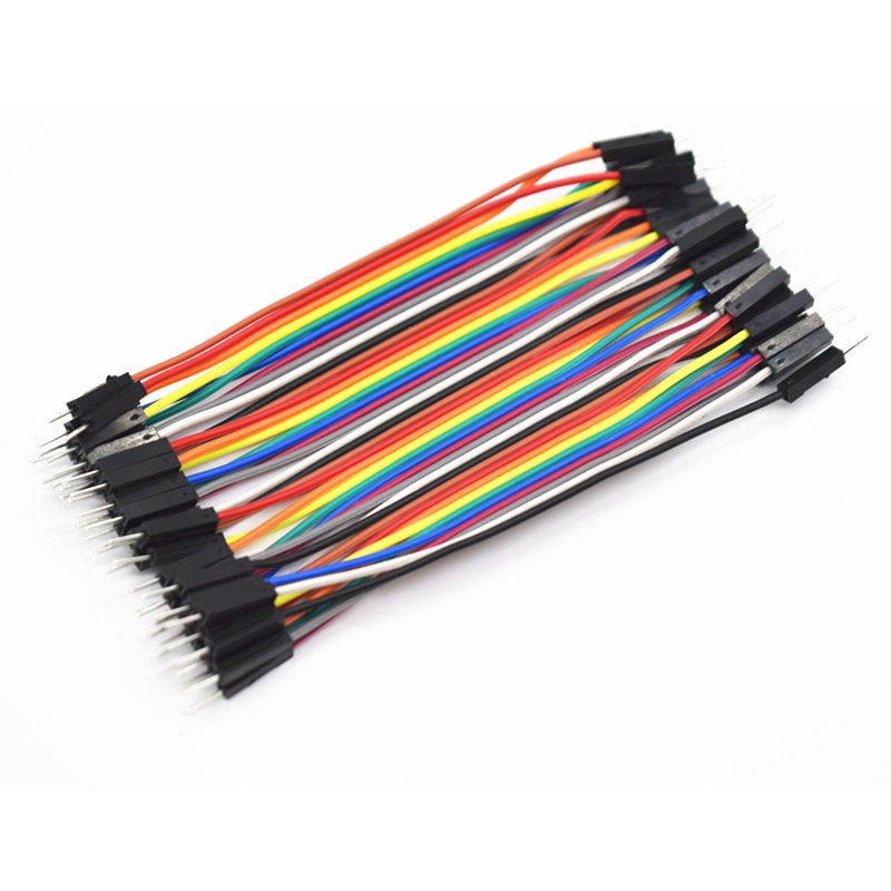 40pcs In Row Dupont Cable 10cm 2.54mm 1pin 1p-1p Male To Male Jumper ...