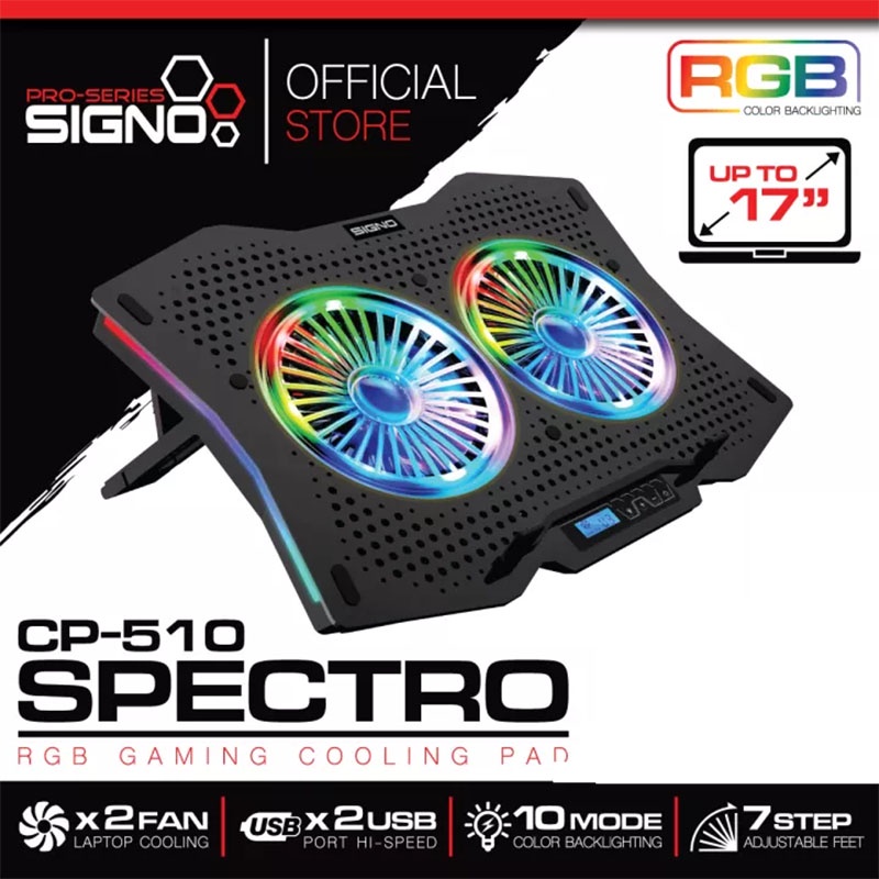 พัดดลม โน๊ตบุ๊ค RGB Signo CP-510 พัดลมระบายความร้อน โน๊ตบุ๊ค พัดลมรองโน๊ตบุ๊ค ประกัน 1 ปี ...
