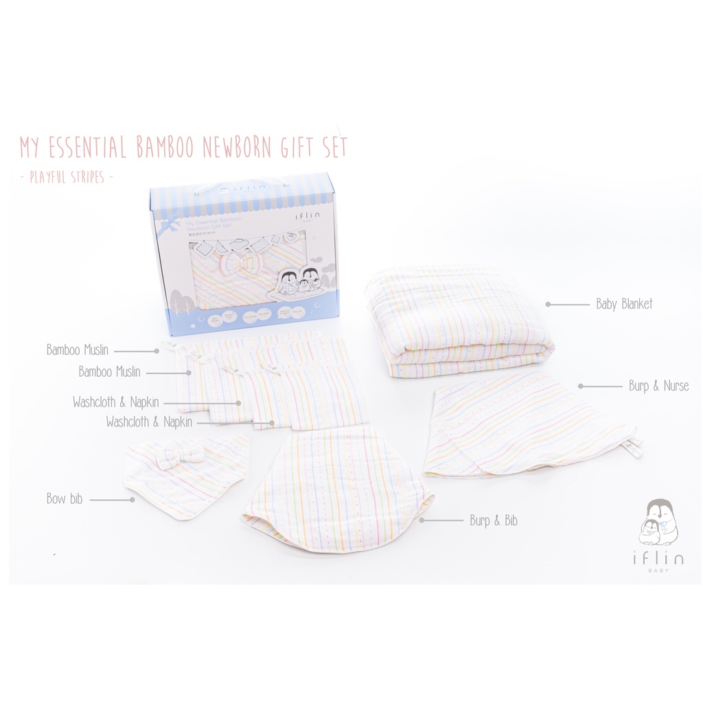Iflin Baby - เซตของขวัญ เด็กแรกเกิด - My Essential Bamboo Newborn Gift ...