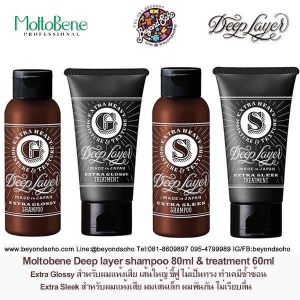 Moltobene Deep Layer Set Shampoo 80ml + Treatment 60g สูตรใหม่ แชมพู ...