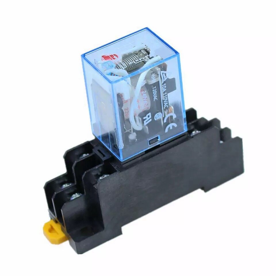 10A รีเลย์ LY2 LY4 RELAY 12VDC , 24VDC,110V, 220VAC Socket PTF-08A ...