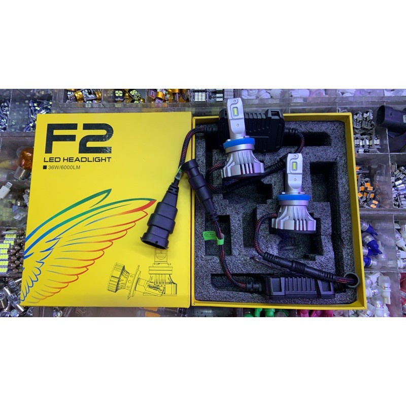 1คู่ ไฟหน้ารถยนต์ Led F2 สว่าง 6000lm มีขั้ว หลอดไฟตัดหมอก H4 H7 H11 ...