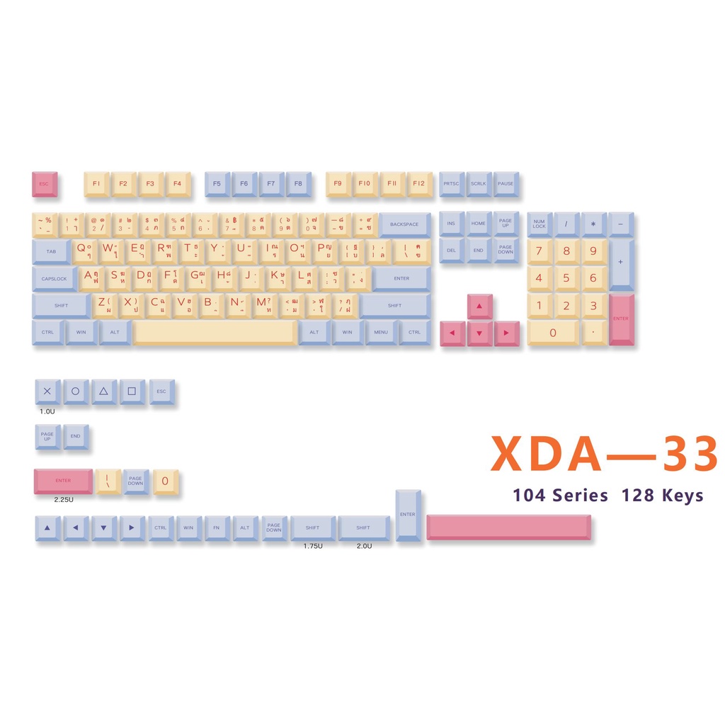 ปุ่มคีย์บอร์ด คีย์แคป XDA Profile [G7_186] ภาษาไทย/อังกฤษ [Gad777 ...