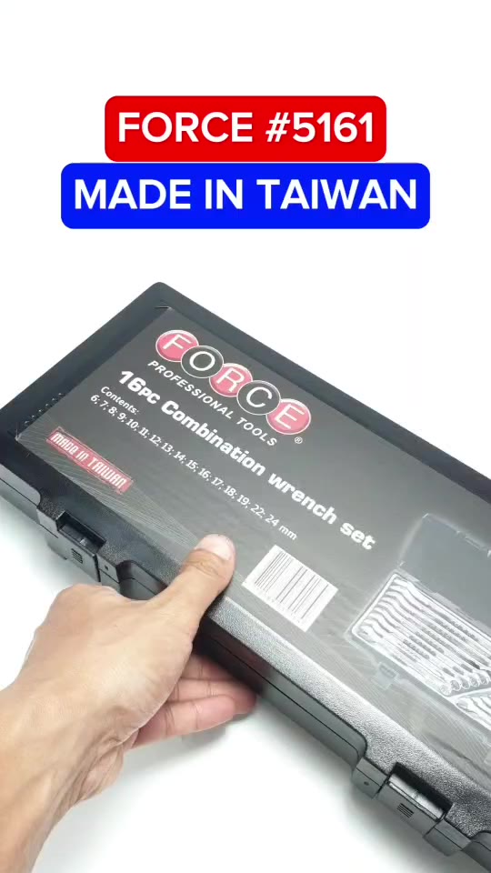 FORCE ฟอร์ซ #5161 ชุดประแจแหวนข้างปากตาย 16 ชิ้น ประแจแหวน ประแแจปากตาย ...