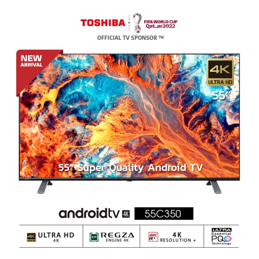 Toshiba 4K Ultra HD Android TV 55 นิ้ว รุ่น 55C350KP | Shopee Thailand
