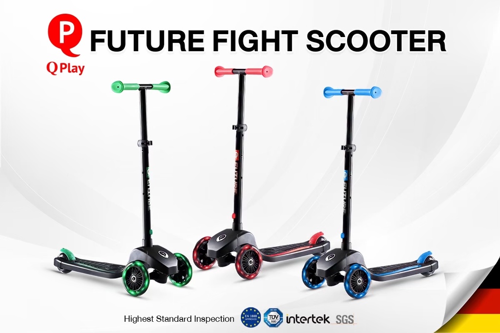 ⚡️Clearance Sale ⏰ QPlay FUTURE FIGHT LED SCOOTER 3ล้อ หัดทรงตัว พับ ...