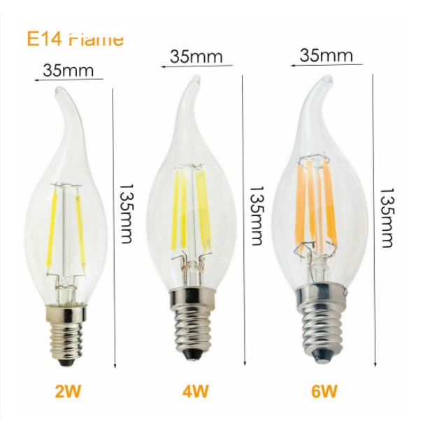 หลอดไฟ LED E14 E27 หรี่แสงได้ 2W 4W 6W สไตล์วินเทจ | Shopee Thailand