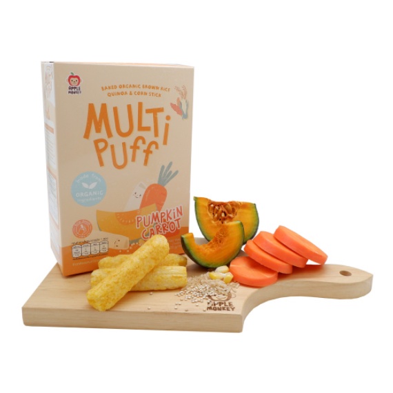 ขนมเด็ก Apple Monkey Organic Rice Cracker / Multi puff/ Yogurt Rice ...