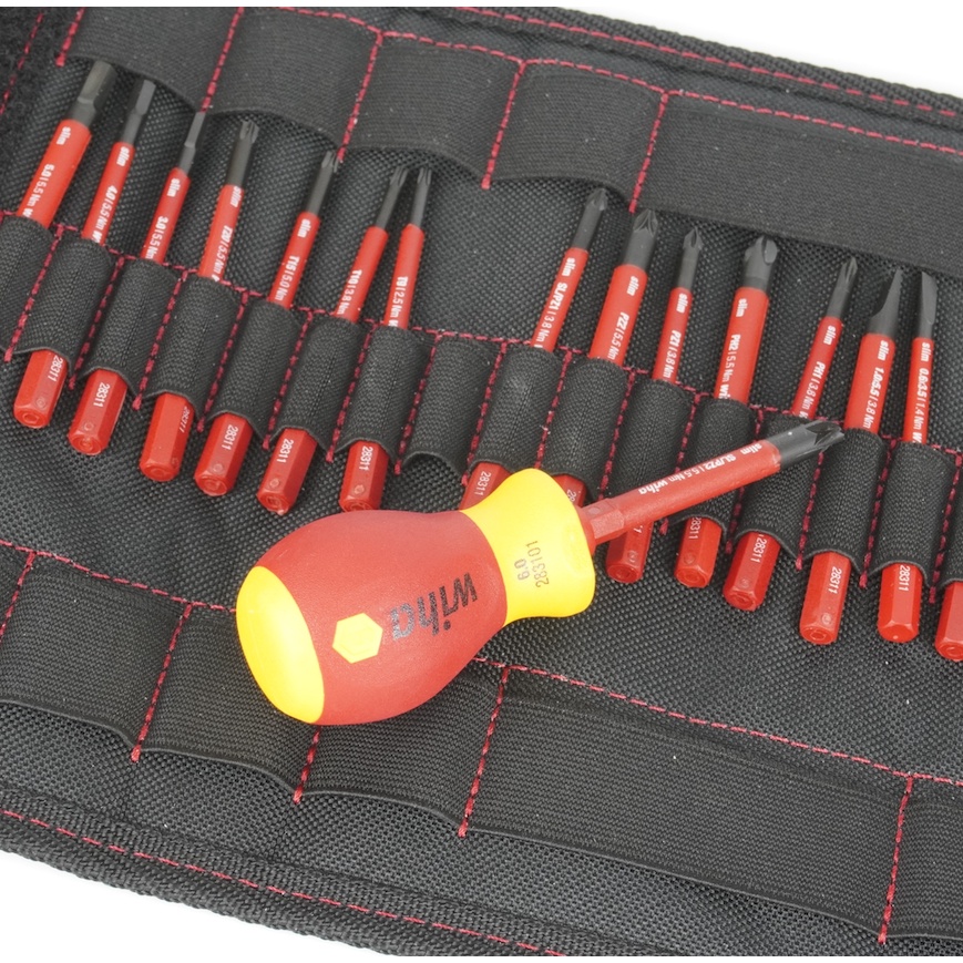 WIHA ชุดไขควง 18 ชิ้น ปลาย Slim Wiha VDE No.41231 ฉนวนกันไฟฟ้า 1,000V ...