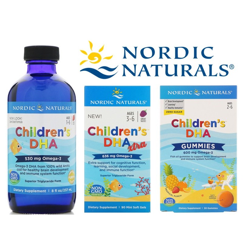 Nordic Naturals Children's DHA /แบบน้ำ8oz (237ml) และแบบ Softgel และแบบ ...