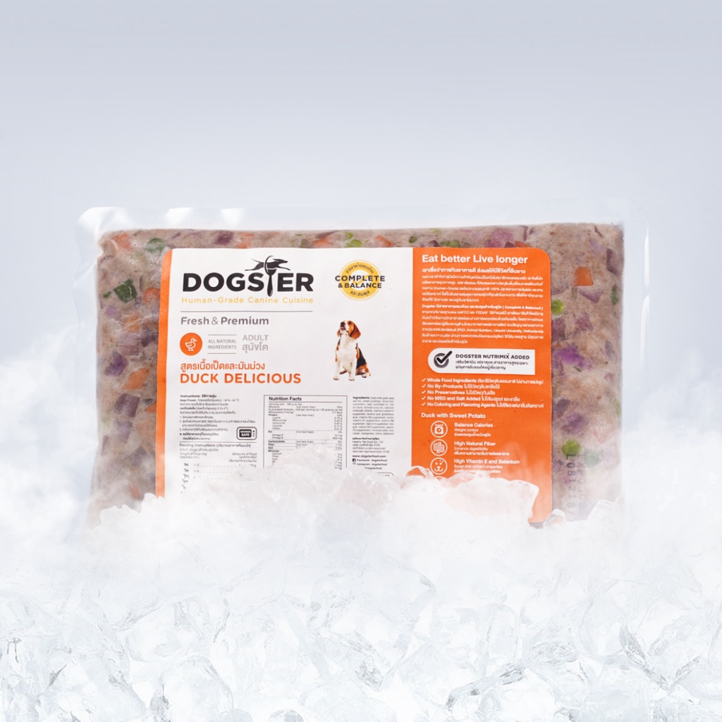 DOGSTER FRESH ด็อกสเตอร์ เฟรช ขนาด500g. อาหารมื้อหลักสุนัข/อาหารสด แช่ ...
