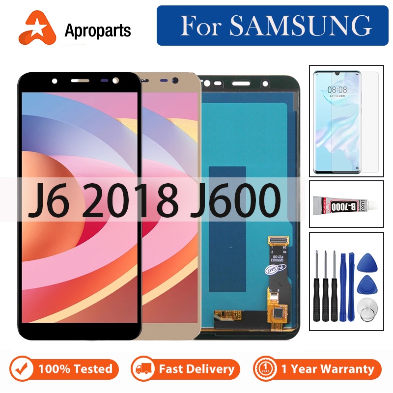 อะไหล่หน้าจอสัมผัส LCD แบบเปลี่ยน สําหรับ Samsung Galaxy J6 2018 J600 ...