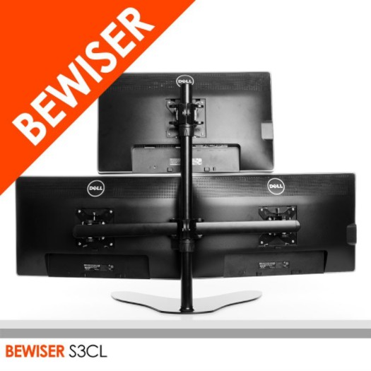BEWISER S3C ขาตั้งคอม 3 จอมอนิเตอร์ VESA15"-30" ฐานตั้งโต๊ะ โลหะสีดำ ...