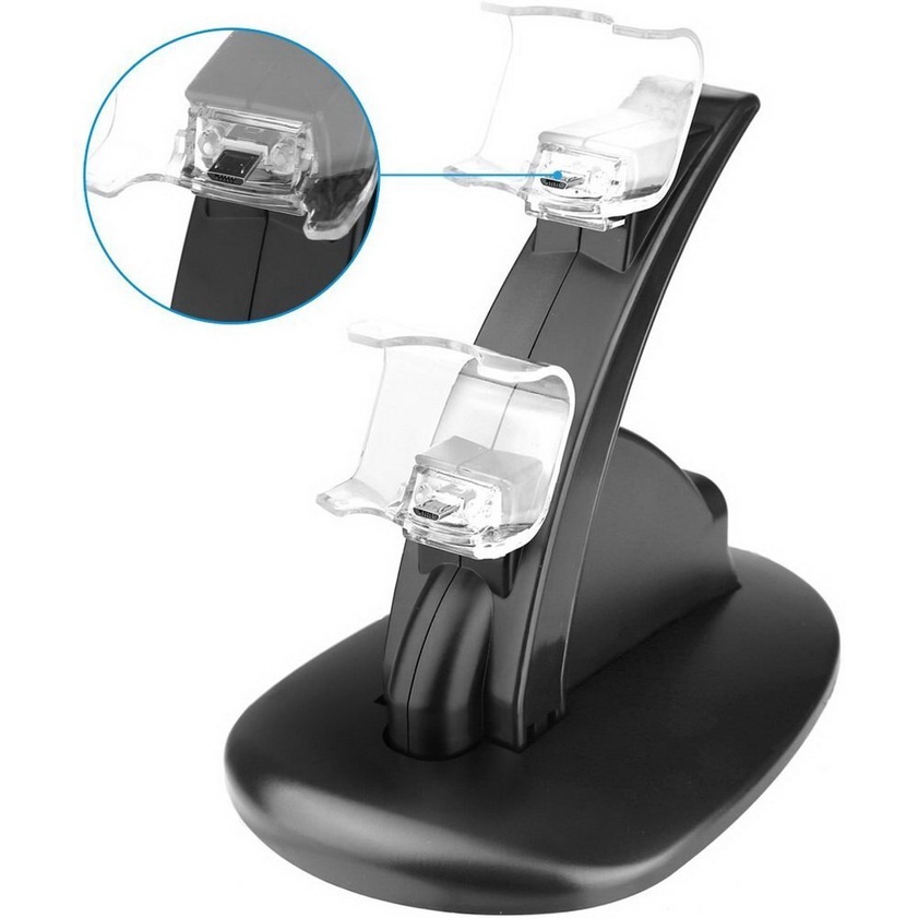 แท่นชาร์จคอนโทรลเลอร์ PS4 คู่ขาตั้ง LED สําหรับเกมแพด DS4 Dualshock 4 ...