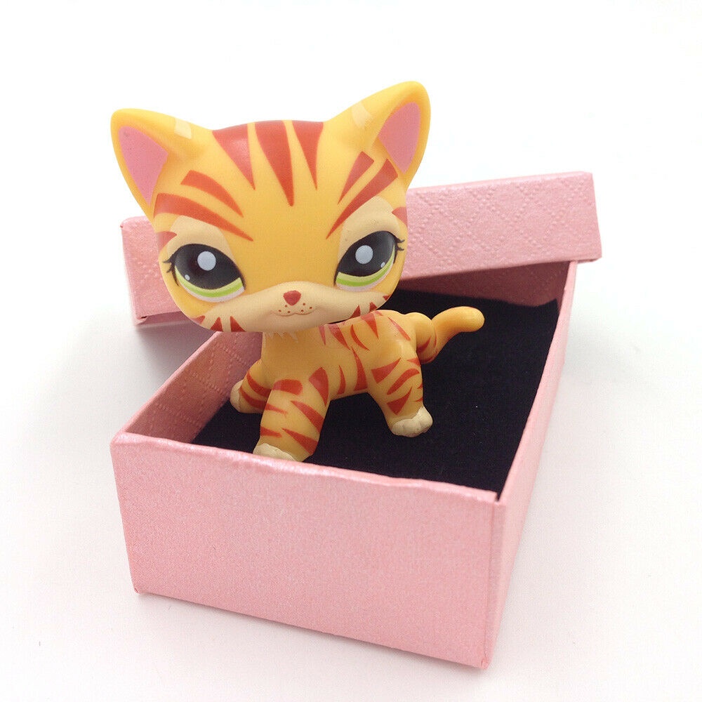 Hasbroa Littlest Pet Shop Toys LPS #1451 ตุ๊กตาแมวสีส้มตุ๊กตาแมวเสือสี ...