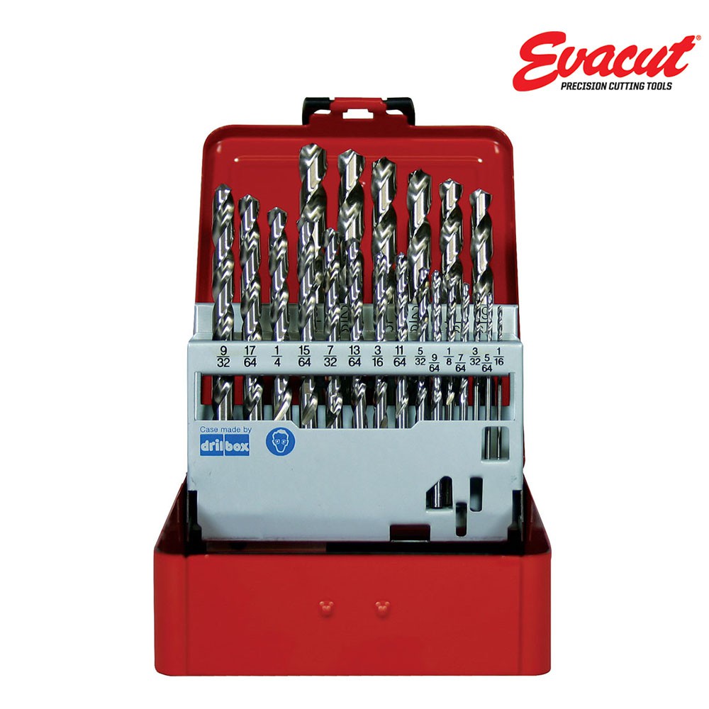 ชุด ดอกสว่าน เจาะเหล็กไฮสปีด EVACUT 21ตัว/ชุด ระบบหุน/นิ้ว NO.2 | Shopee Thailand