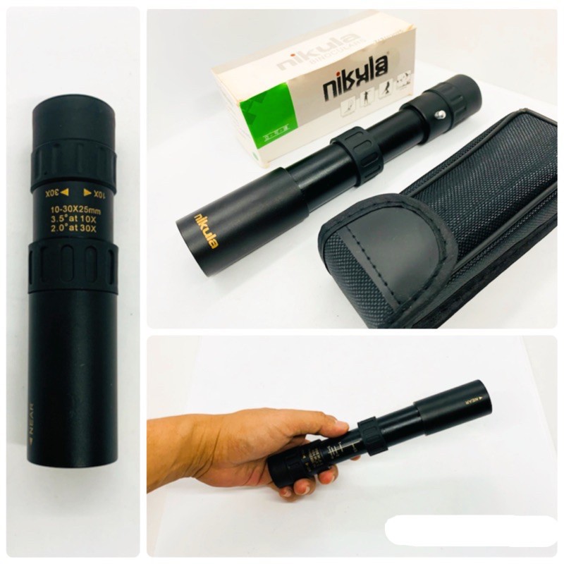 กล้องส่องทางไกล แบบตาเดียว ซูมได้ Nikula 10-30X25mm | Shopee Thailand